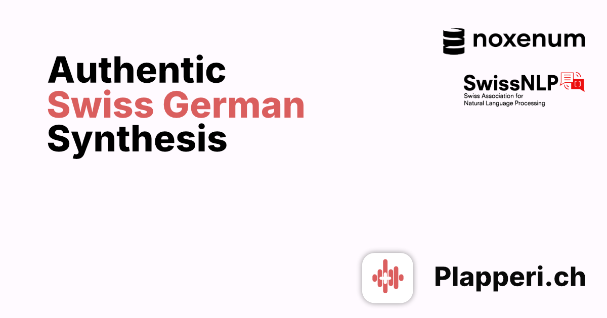 Plapperi.ch - Text-to-Speech (TTS) for Swiss German